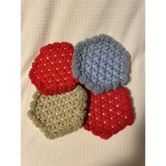 Kitchen | Vintage Handmade Yarn Hot Pot Trivet Wool Hot Pot Mats ...